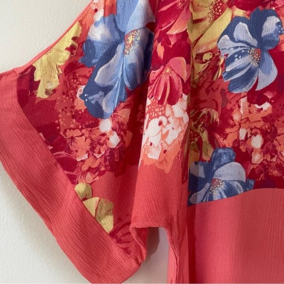 DG2 by Diane Gilman | Tops | New Diane Gilman Dg2 Coral Floral Crinkle ...